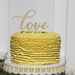 Gold LOVE Wedding Cake Topper - Wooden Cake Topper - Engagement Cake ...