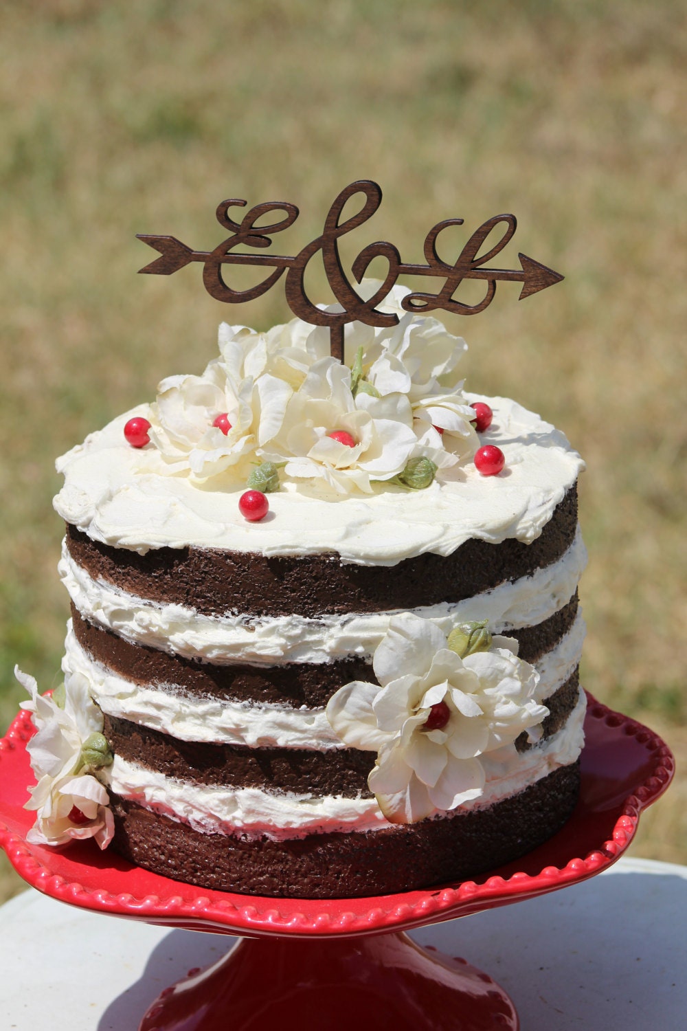 Rustic Wedding Arrow Cake Topper | Decoration | Beach Wedding | Bridal ...