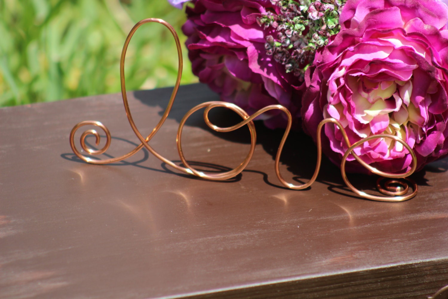 Lt Copper Wire Love Wedding Cake Toppers Decoration Beach - Etsy