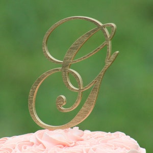 Gold Monogram Wedding Cake Topper Wooden Cake Topper Personalized Cake ...