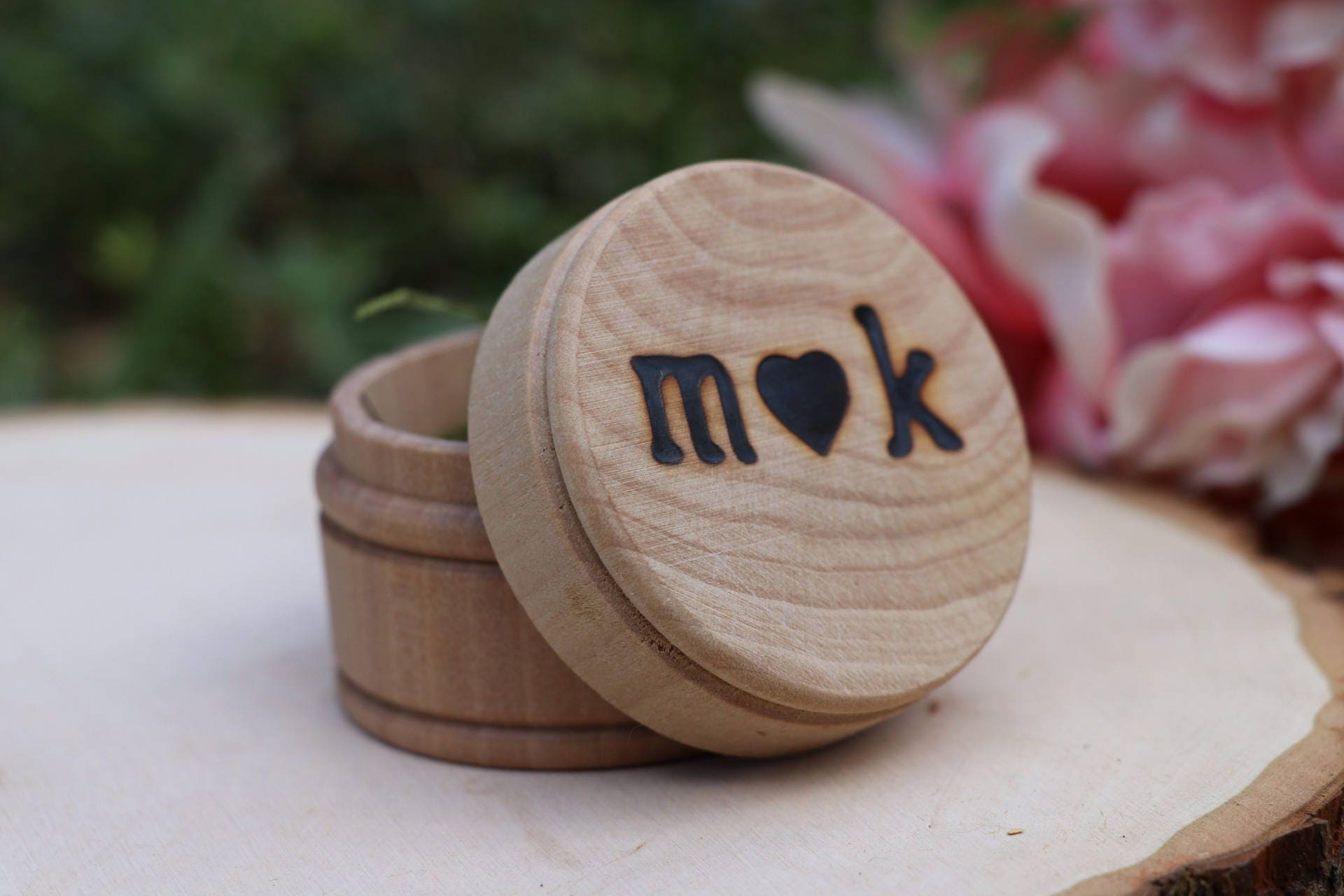 Rustic Wooden Ring Box Wedding ring Box Personalized Gift | Etsy