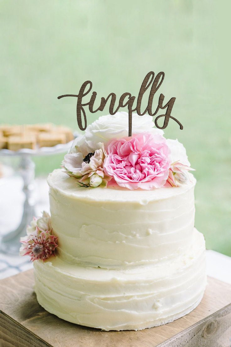 Ruscit Wooden Finally Wedding Cake Topper - Rustic Country Chic Wedding ...