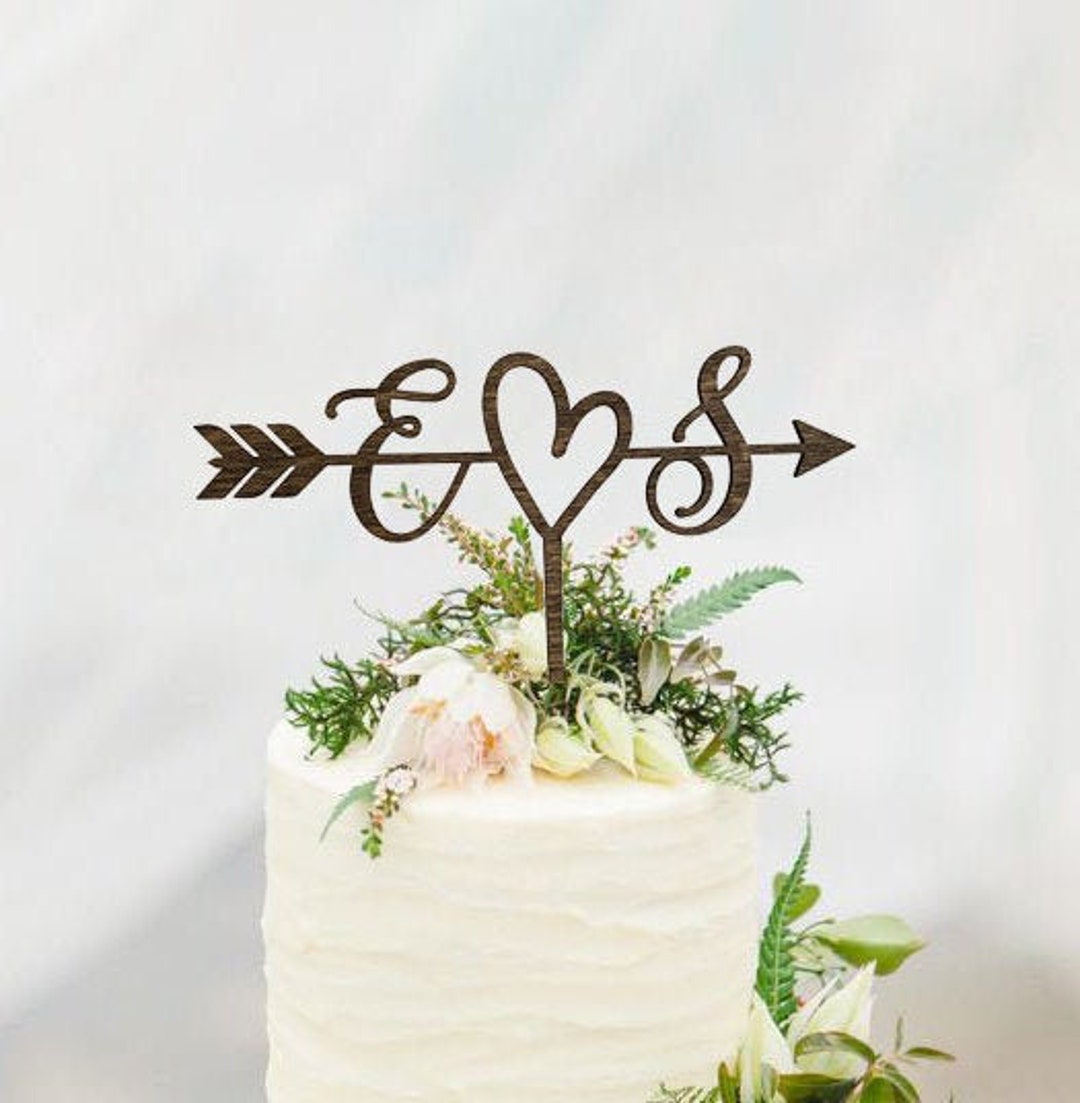 Rustic Wedding Arrow Cake Topper | Custom Cake Topper | Beach Wedding ...