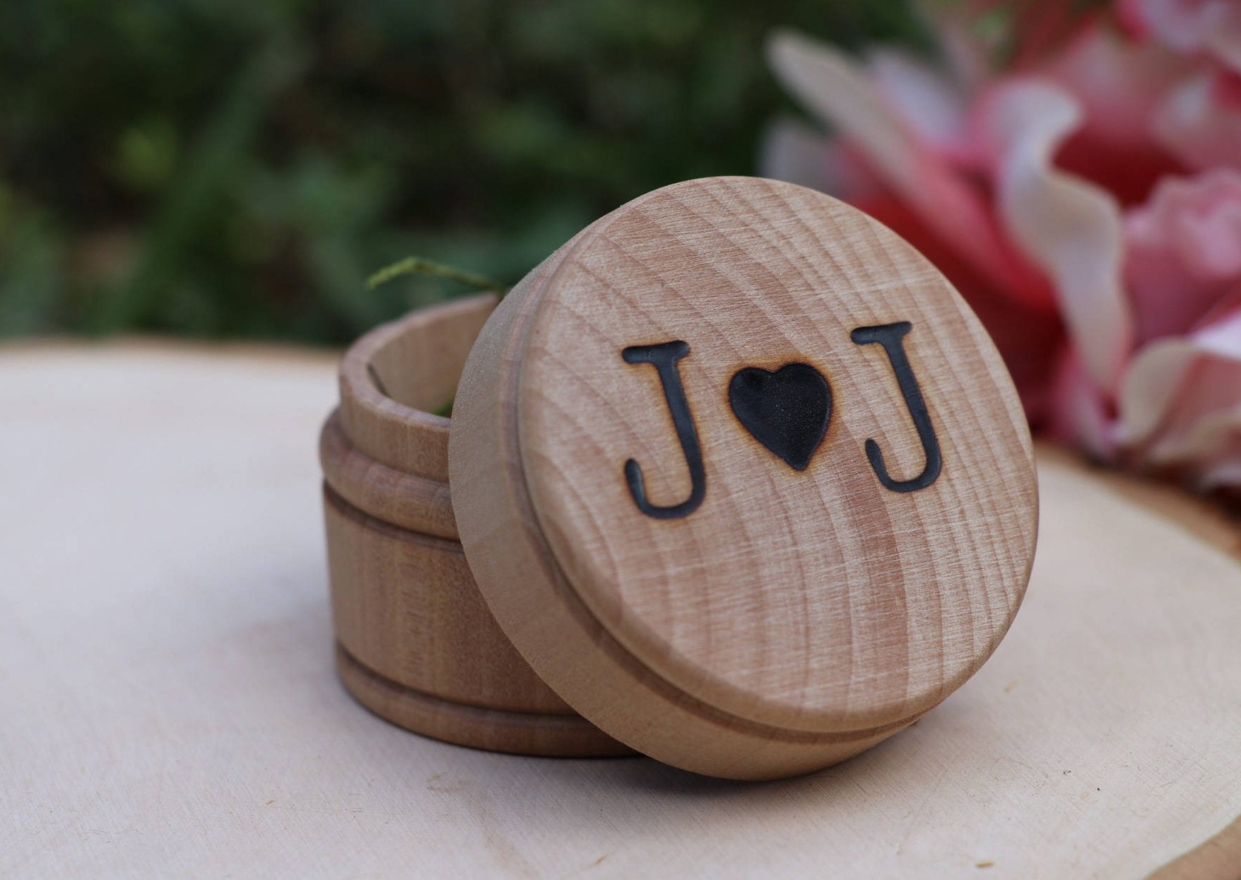 Rustic Wooden Ring Box Wedding ring Box Personalized Gift | Etsy