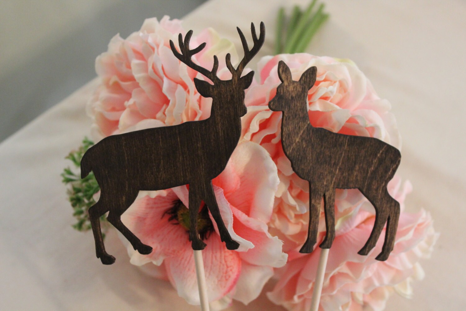 Deer Wedding Cake Topper | Mr & Mrs Deer Cake Topper | Beach Wedding ...