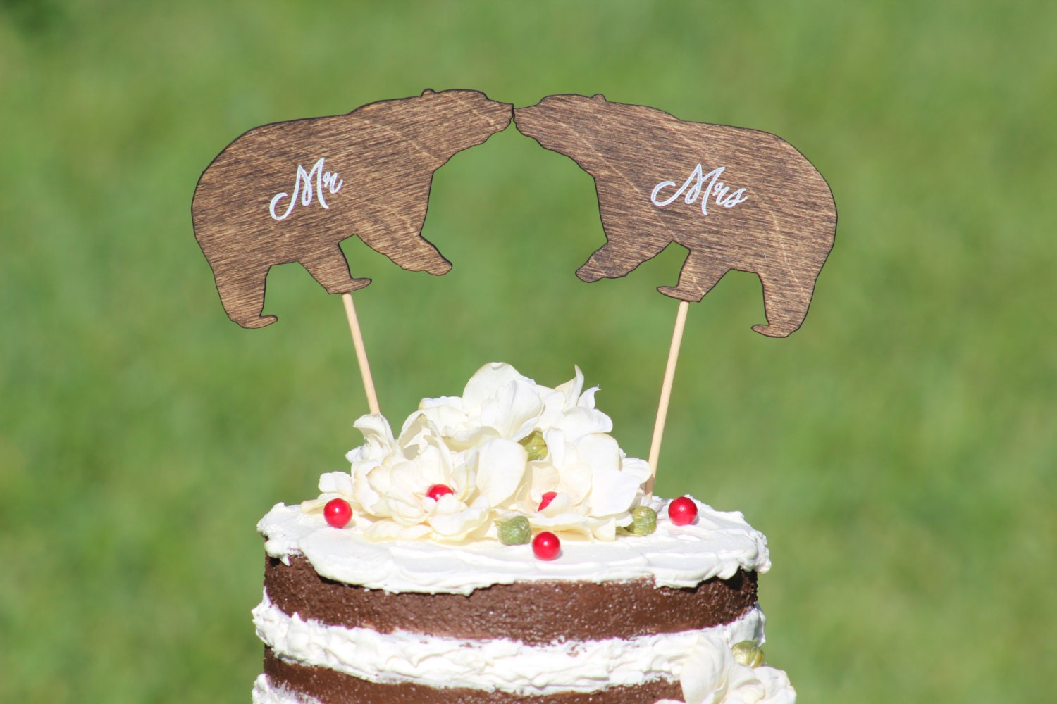 Bear Cake Topper Cupcake Topper Personalized Wedding | Etsy