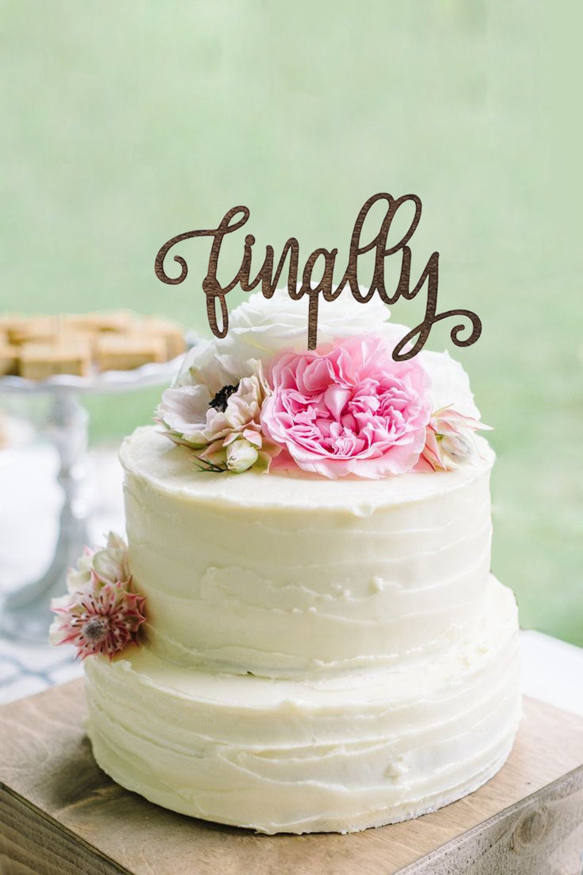 Rustic Wooden Finally Wedding Cake Topper Rustic Country | Etsy