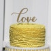 Gold LOVE Wedding Cake Topper - Wooden Cake Topper - Engagement Cake ...
