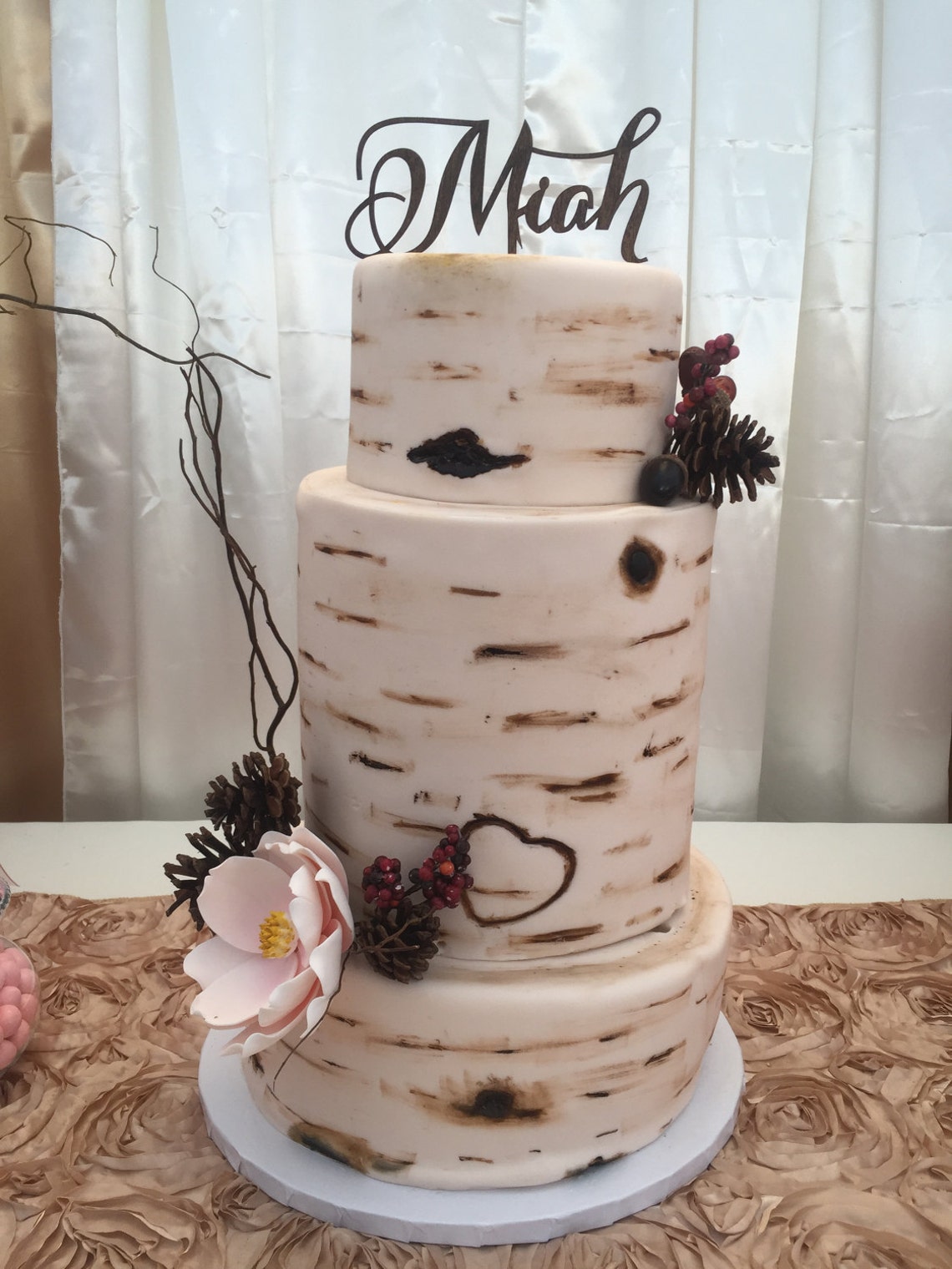 Rustic Custom Cake Topper with name Decoration Rustic | Etsy