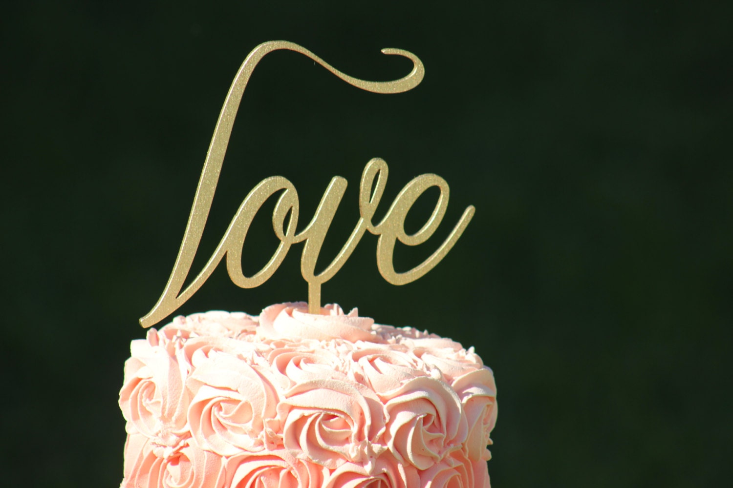 Gold LOVE Wedding Cake Topper - Wooden Cake Topper - Engagement Cake ...