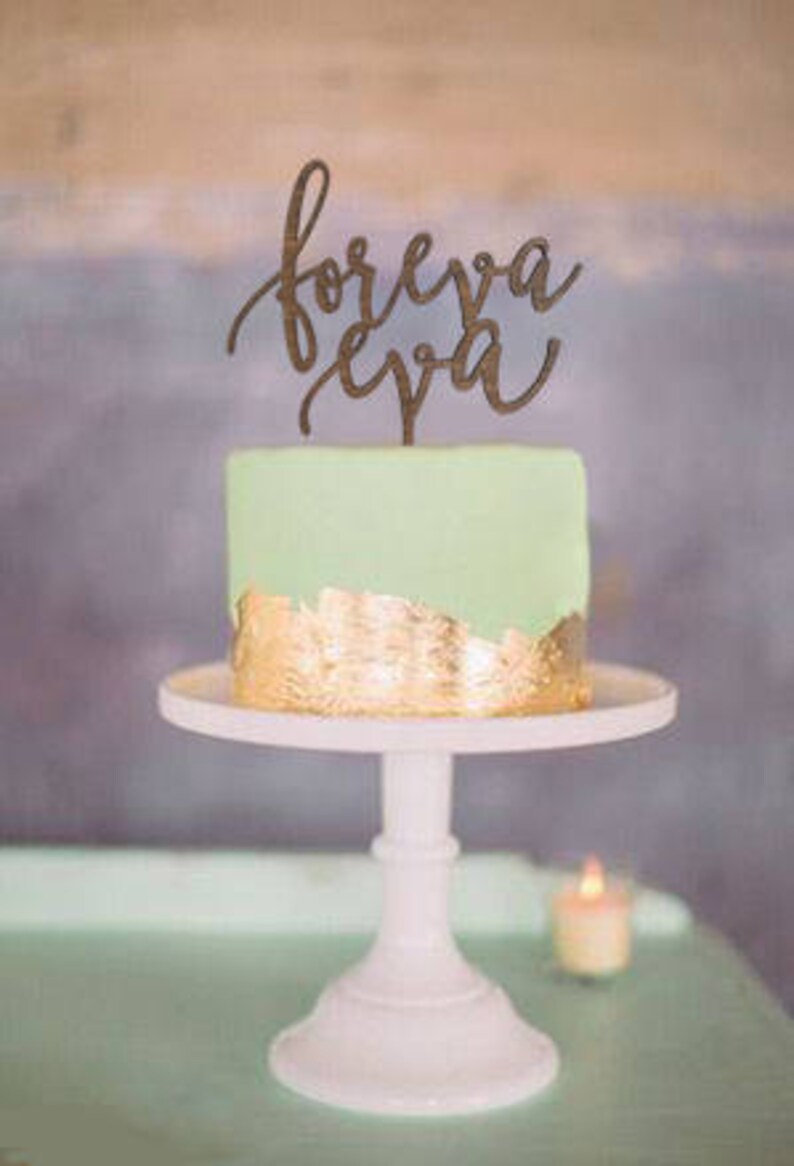 Gold foreva Eva Wedding Cake Topper Forever Ever | Etsy