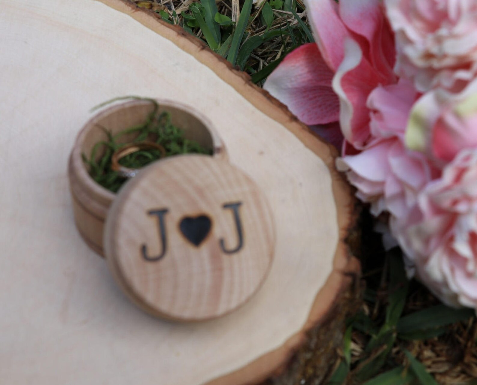 Rustic Wooden Ring Box Wedding ring Box Personalized Gift | Etsy
