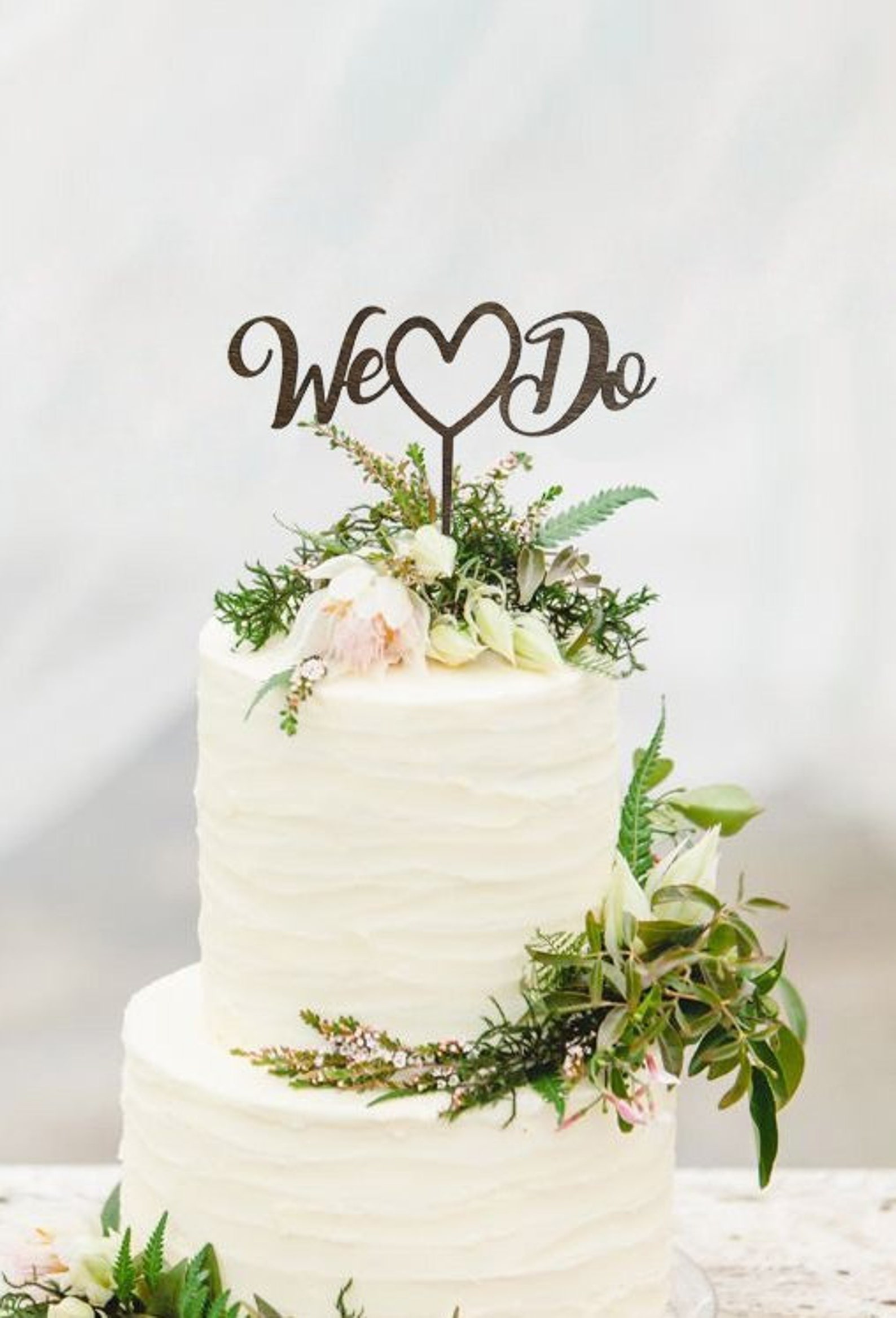WE DO Wedding Cake Topper - Cake Toppers - Rustic Country Chic Wedding ...