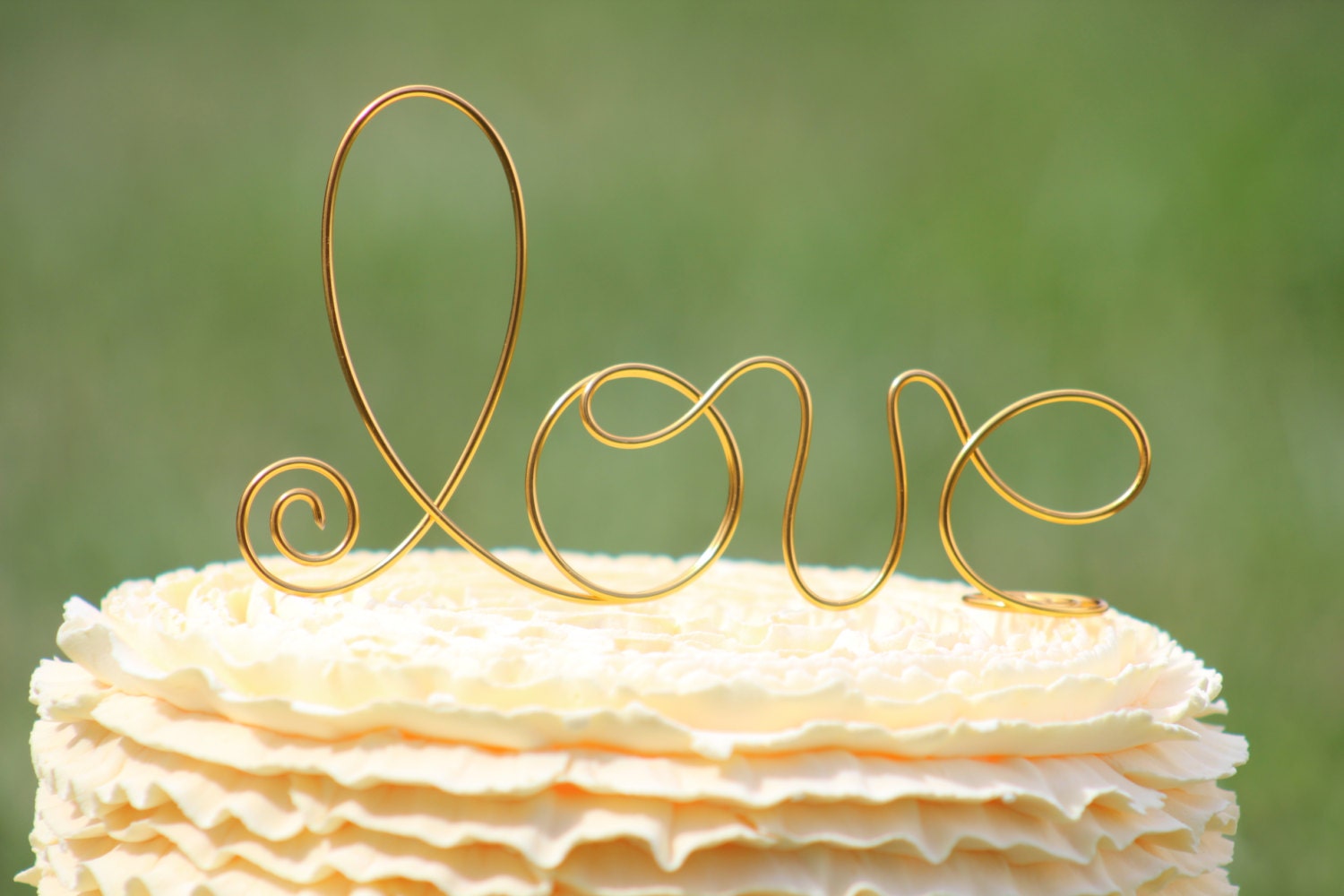 Green Wire Love Wedding Cake Toppers Decoration Beach - Etsy