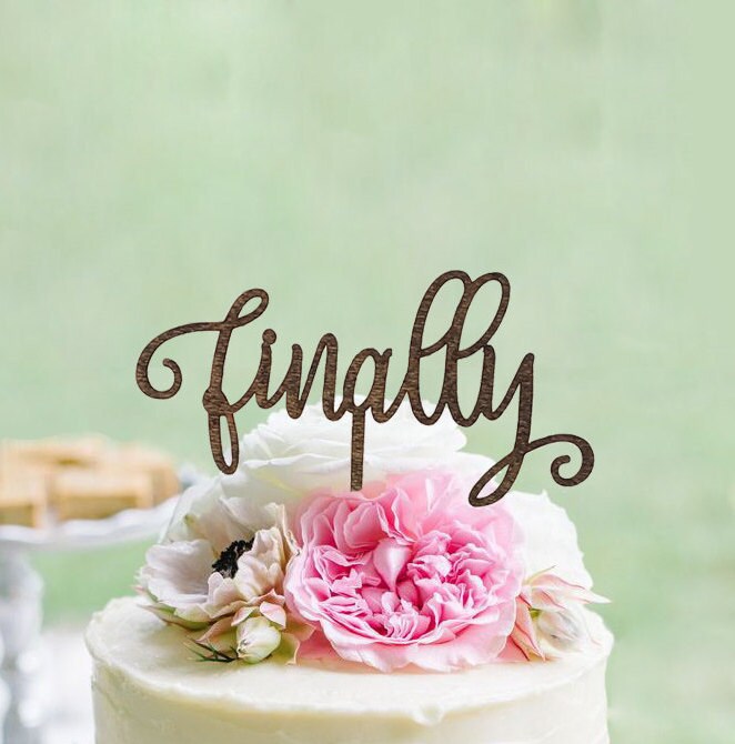 Rustic Wooden Finally Wedding Cake Topper Rustic Country | Etsy