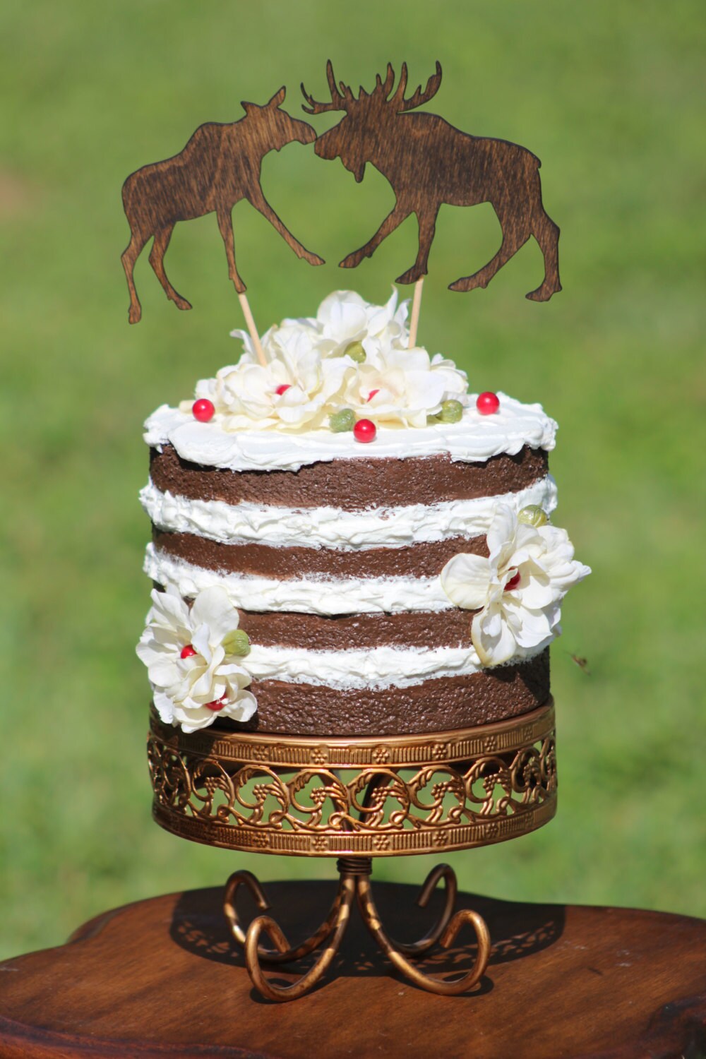 Moose Wedding Cake Topper Bull and Cow Moose Bride and - Etsy