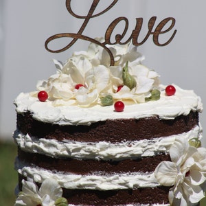 Rustic LOVE Wedding Cake Topper - Wooden Cake Topper - Engagement Cake ...