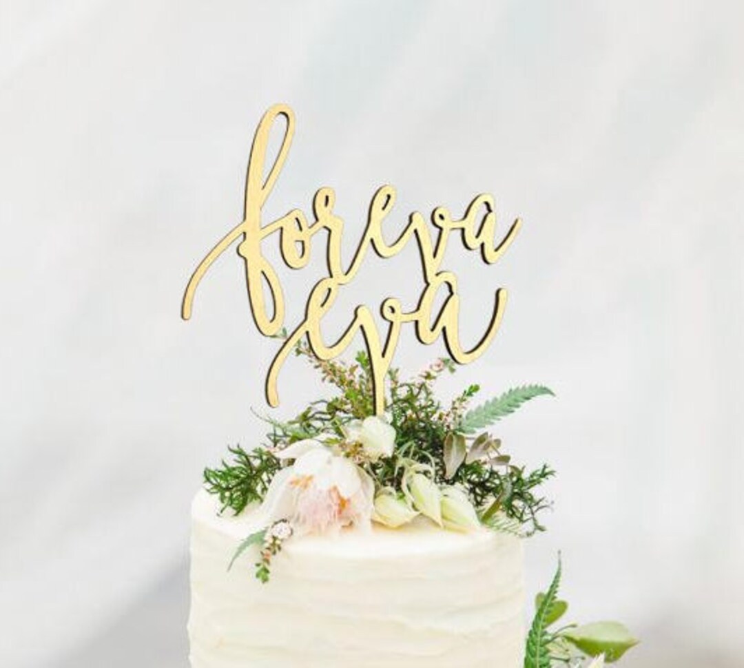 Gold "foreva Eva" Wedding Cake Topper - Forever Ever Cake Toppers ...