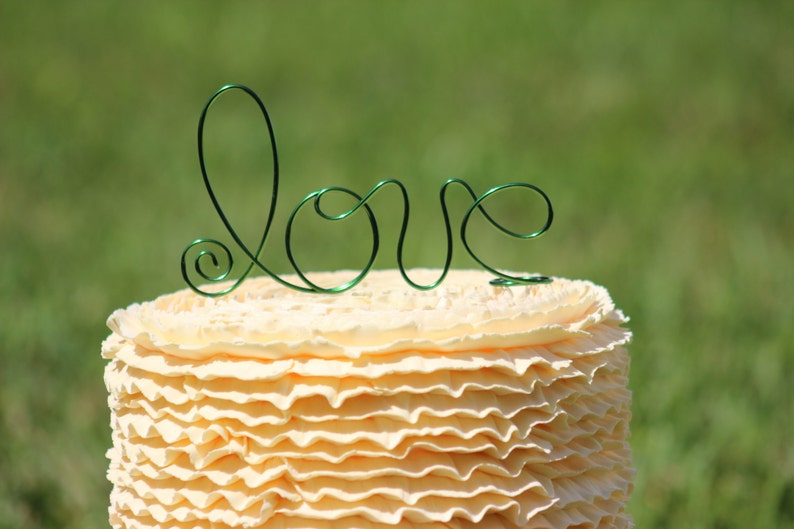 Green Wire Love Wedding Cake Toppers Decoration Beach - Etsy
