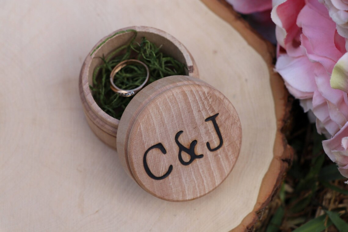 Rustic Wooden Ring Box Wedding Ring Box Personalized Gift - Etsy