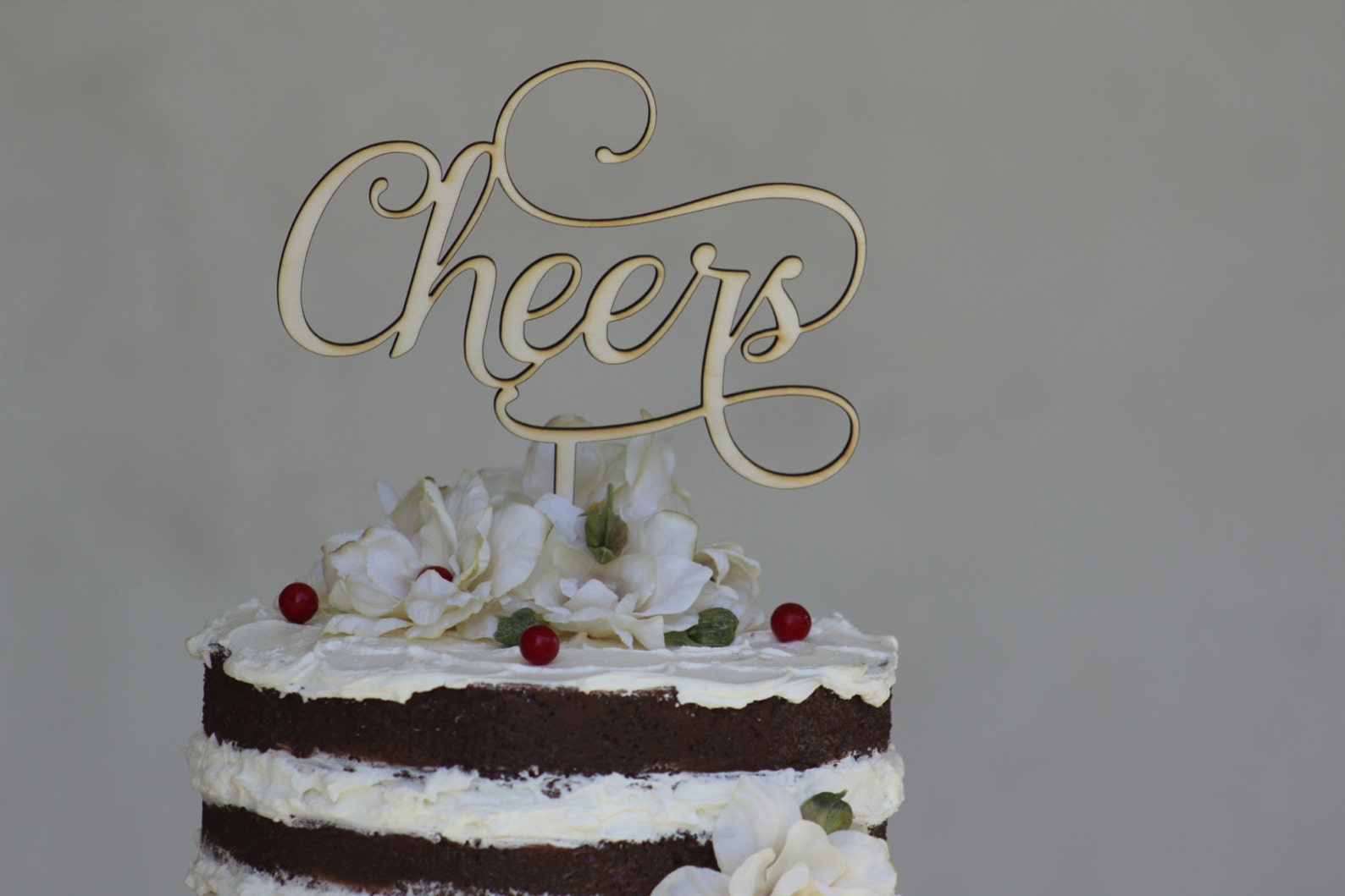 Rustic CHEERS Cake Topper - Wooden Cake Topper - Party Cake Topper - Etsy