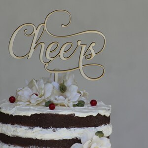 Rustic CHEERS Cake Topper - Wooden Cake Topper - Party Cake Topper - Etsy
