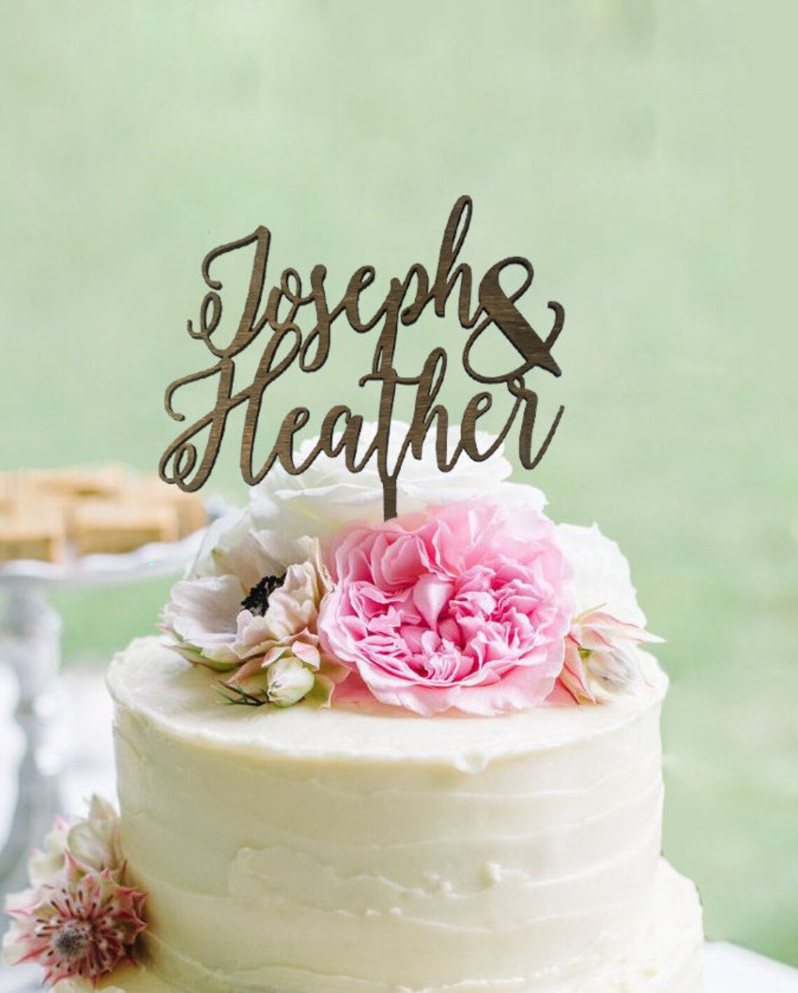 Rustic Personalized Name Cake Topper - Decoration - Beach Wedding ...