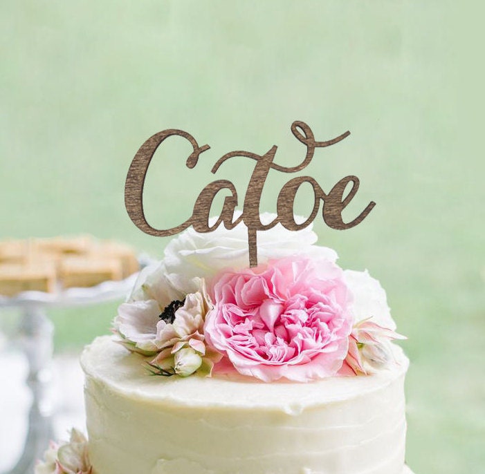 Rustic Custom Cake Topper with name Decoration Rustic | Etsy