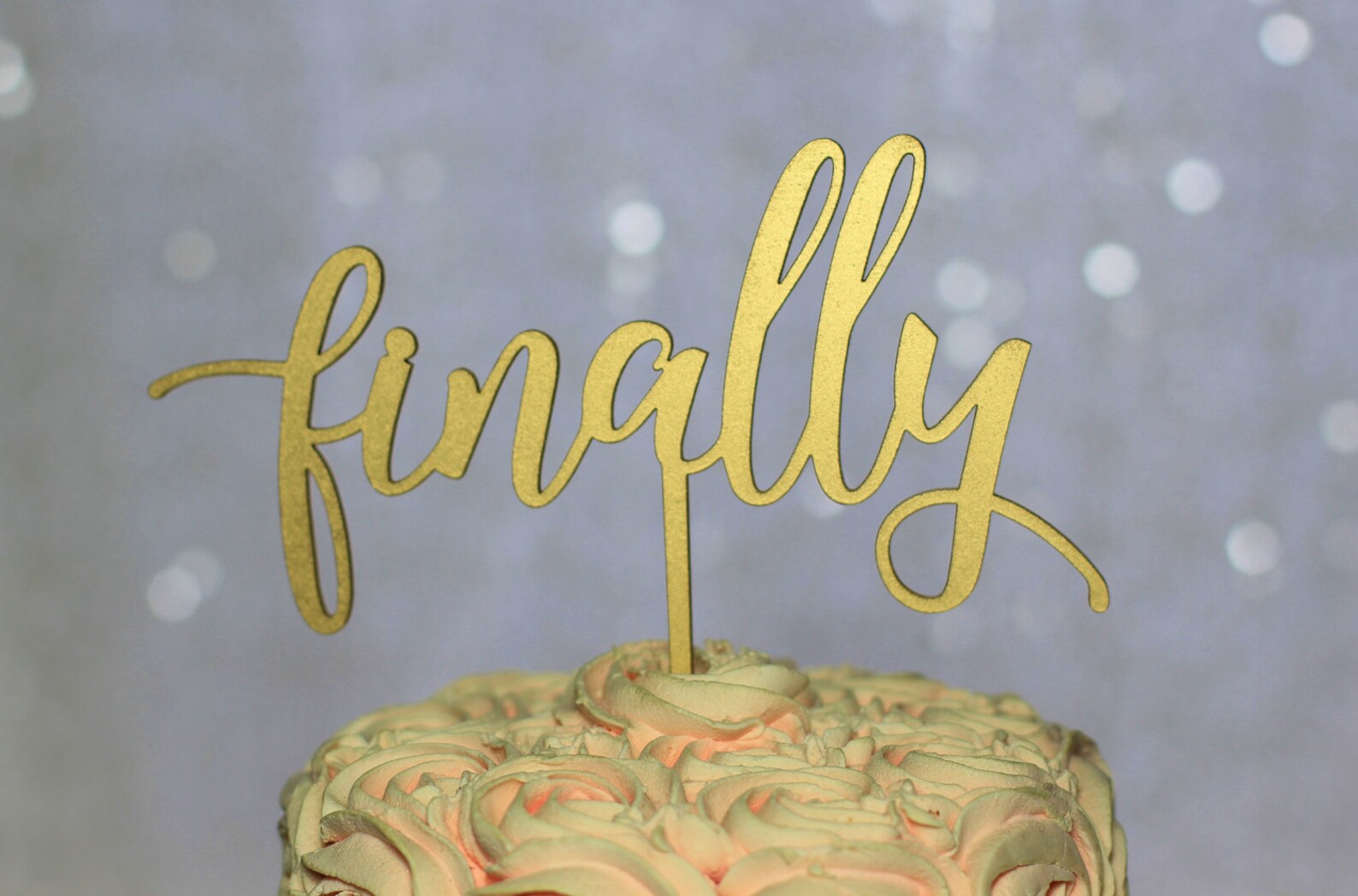 Gold Finally Wedding Cake Topper Rustic Country Chic Wedding - Etsy UK