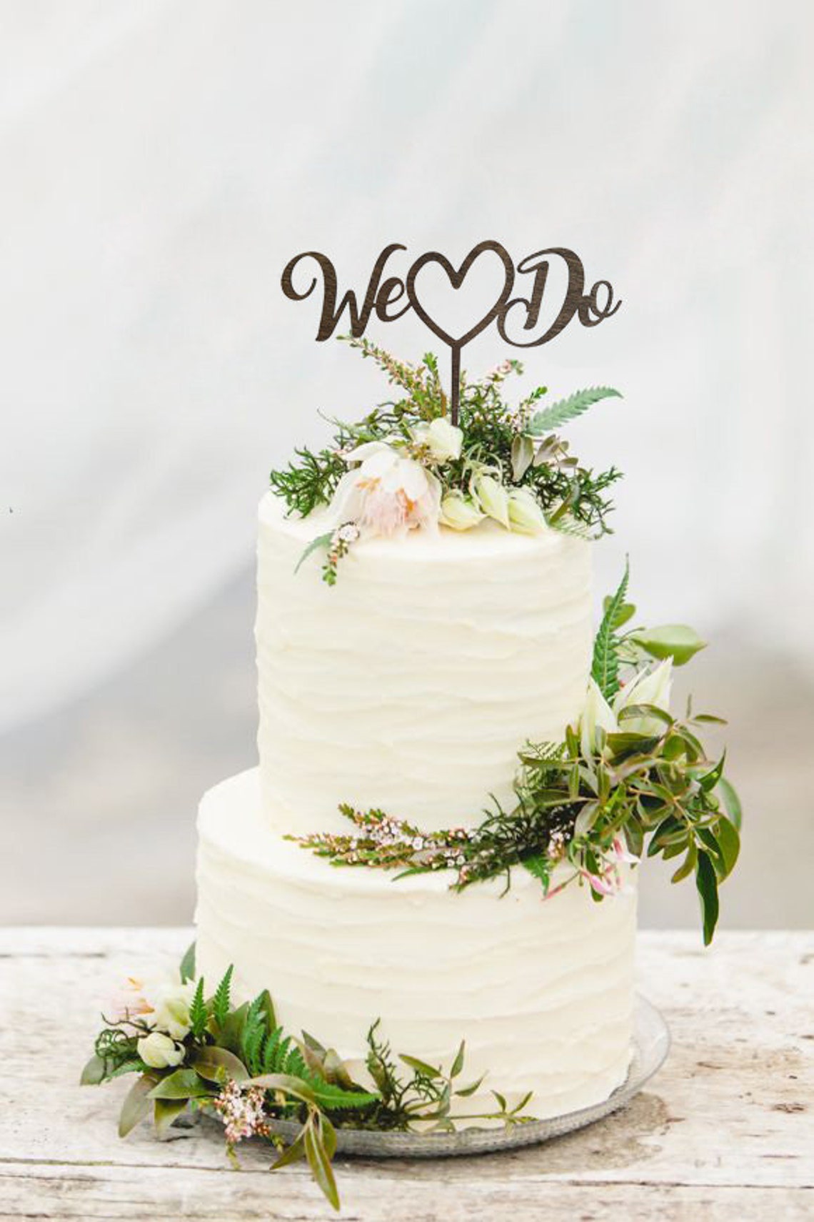 WE DO Wedding Cake Topper - Cake Toppers - Rustic Country Chic Wedding ...