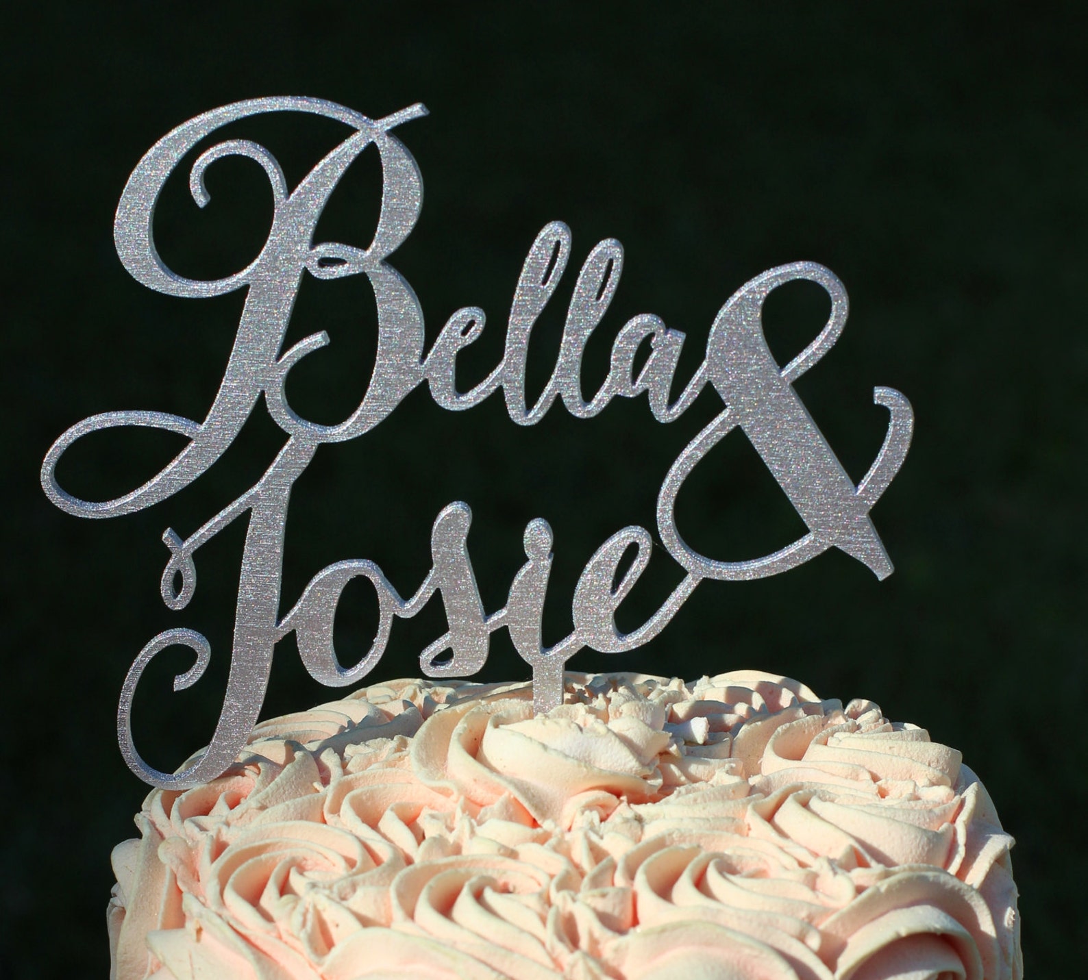 Silver Custom Wedding Cake Topper Wedding Cake Topper | Etsy