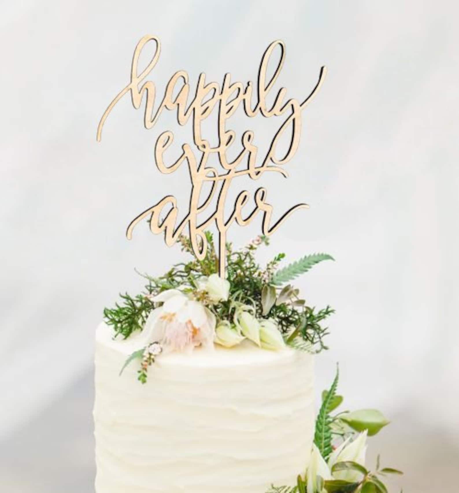 Gold HAPPILY EVER AFTER Wedding Cake Topper Cake Toppers | Etsy