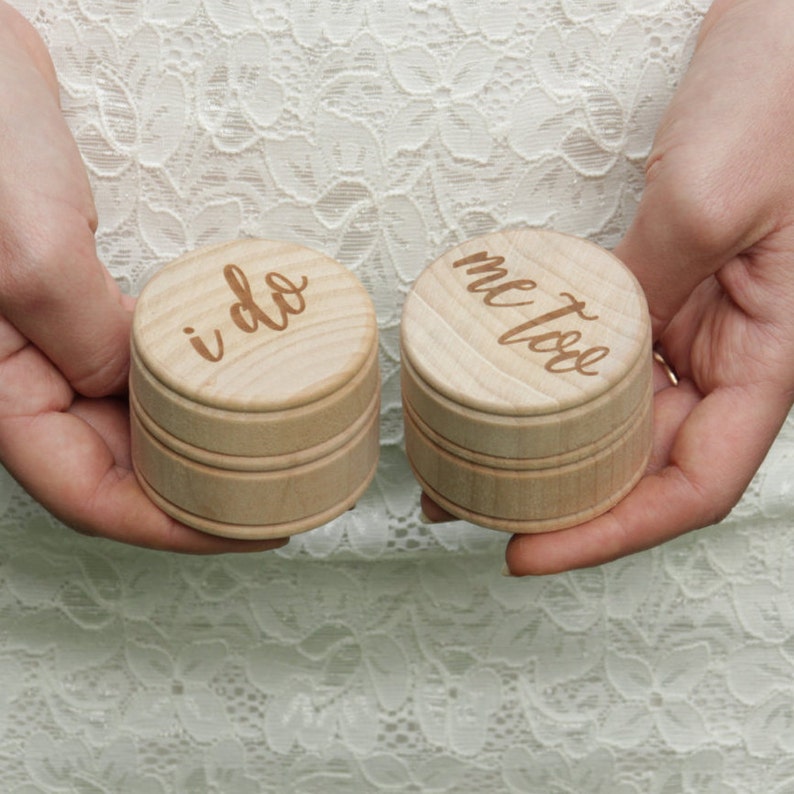 Rustic Wooden Ring Box I DO ME TOO Wedding Ring Box | Etsy