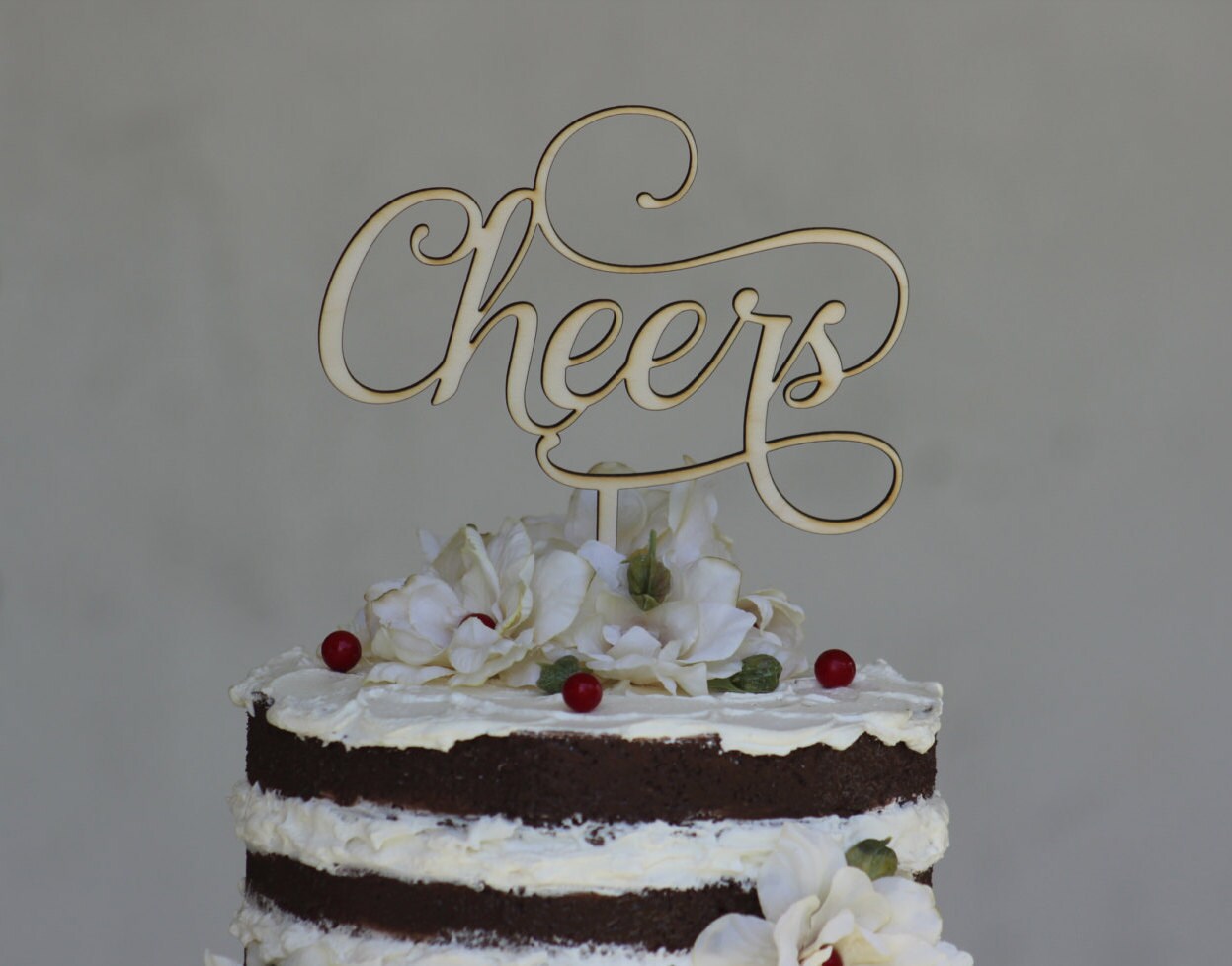 Rustic CHEERS Cake Topper Wooden Cake Topper Party Cake - Etsy
