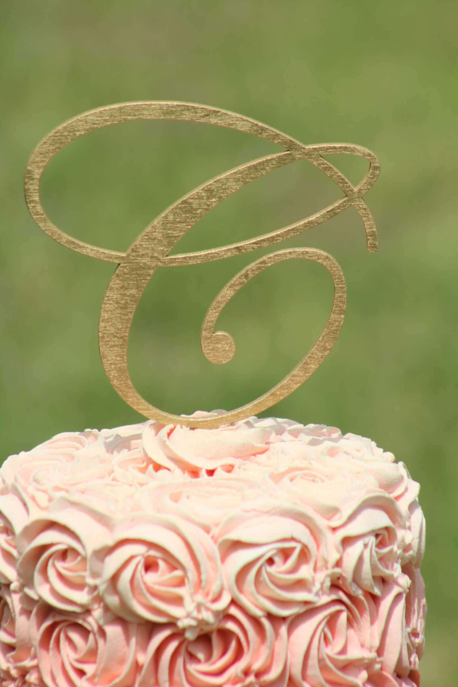 Gold Monogram Wedding Cake Topper Wooden Cake Topper - Etsy