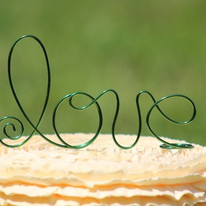 Green Wire Love Wedding Cake Toppers - Decoration - Beach Wedding ...