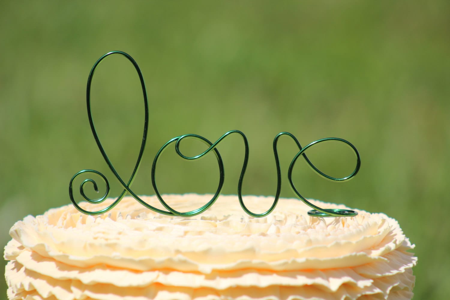 Green Wire Love Wedding Cake Toppers Decoration Beach - Etsy