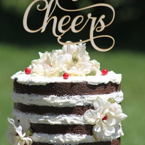 Rustic CHEERS Cake Topper - Wooden Cake Topper - Party Cake Topper - Etsy