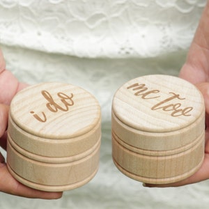 Rustic Wooden Ring Box I DO ME TOO - Wedding Ring Box - Personalized ...