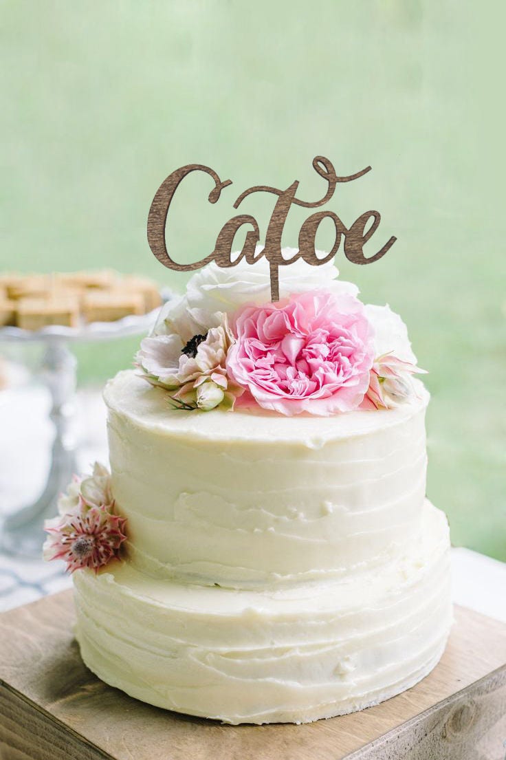 Rustic Custom Cake Topper with name Decoration Rustic | Etsy