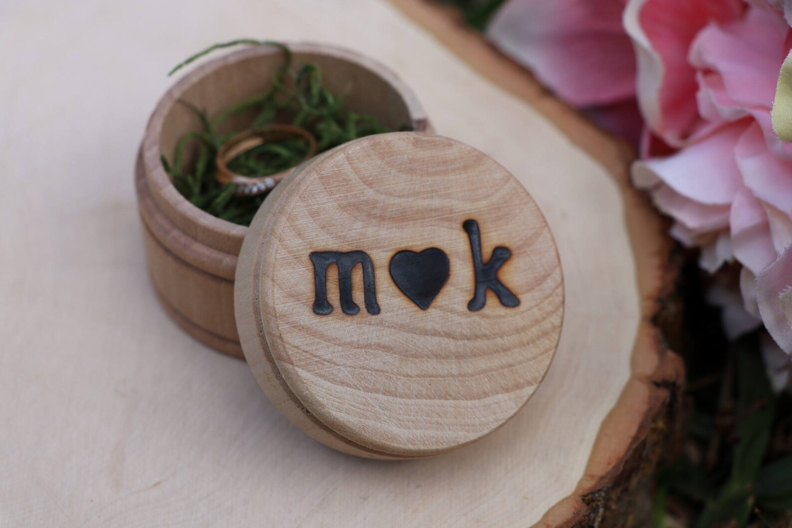 Rustic Wooden Ring Box Wedding ring Box Personalized Gift | Etsy