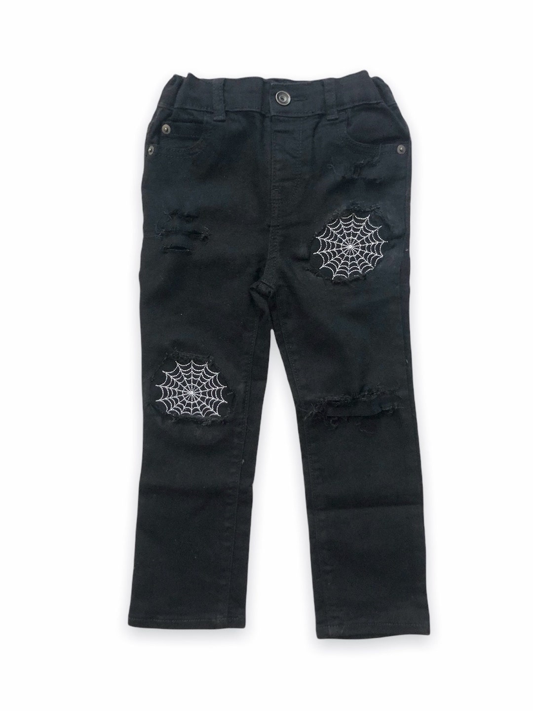 Spiderweb Jeans Baby Toddler and Kids Spider Webs Black Distressed ...