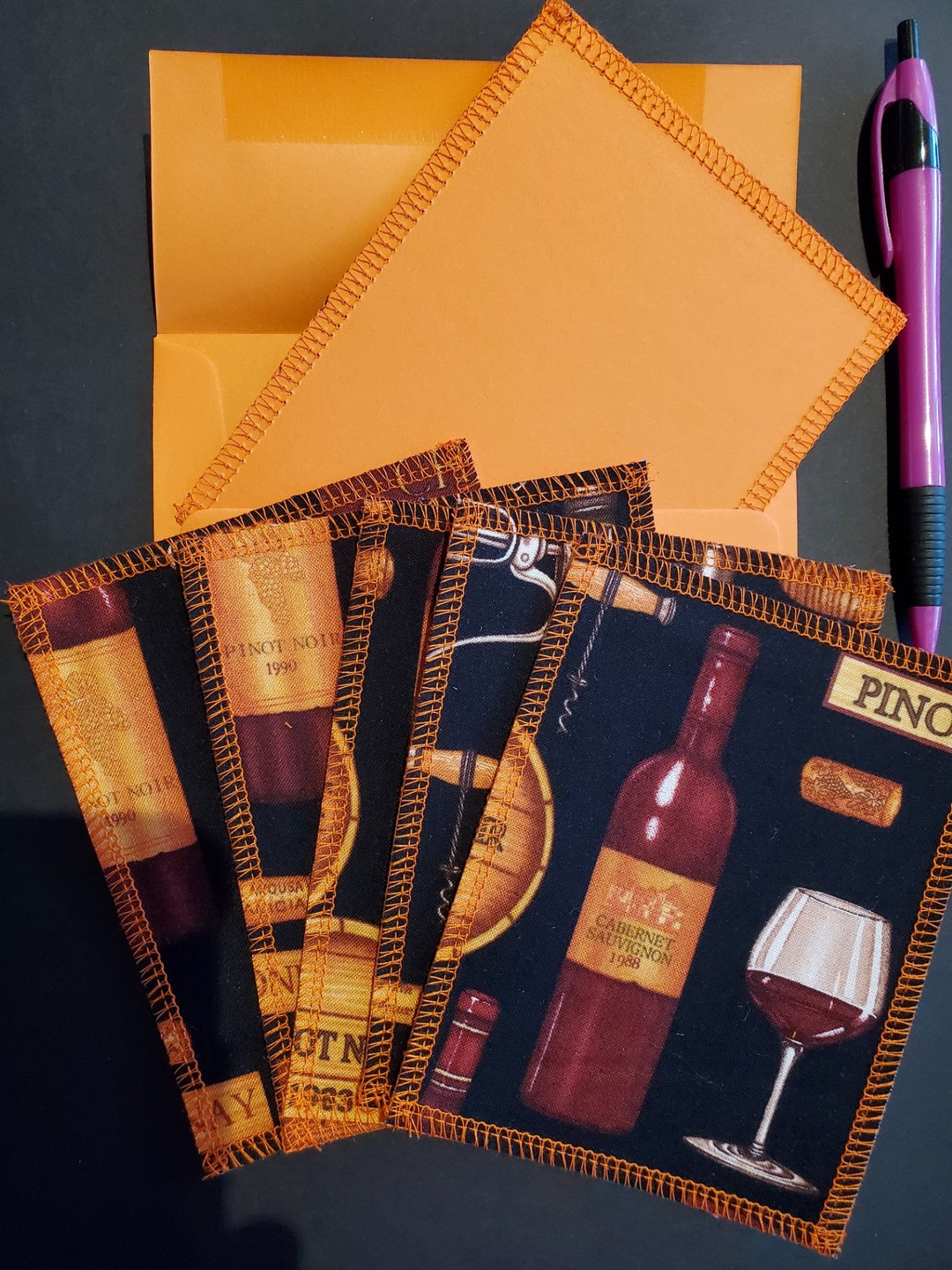 Wine Theme Note Cards, Set of 6 - Etsy