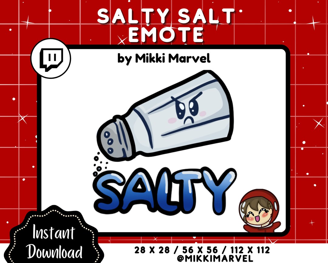Salty Gamer Emote for Twitch Streamers - Etsy