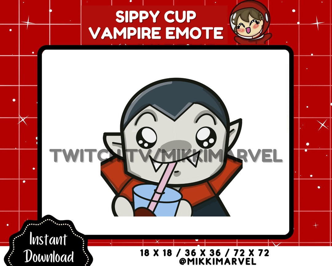 Sip Sippy Cup Dracula Vampire Emote for Halloween Twitch Streamers - Etsy