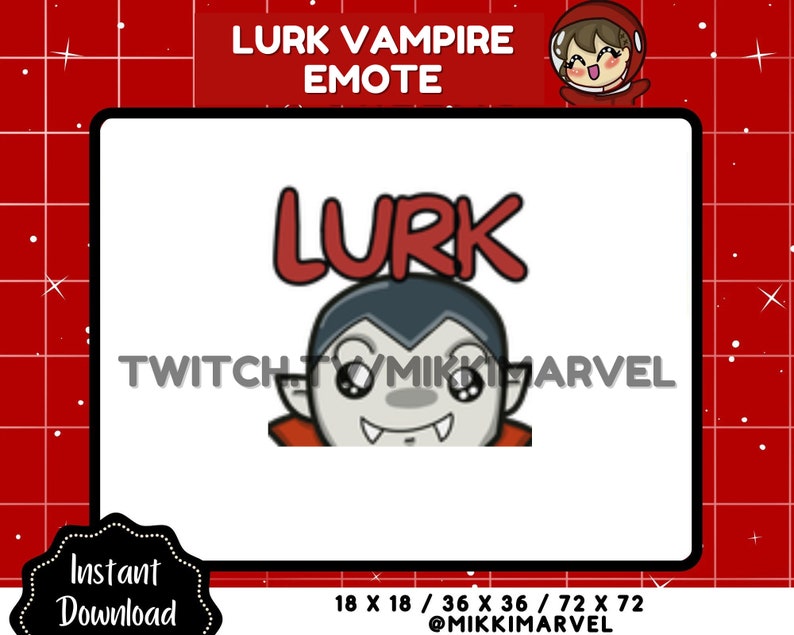 Lurk Dracula Vampire Emote for Halloween Twitch Streamers - Etsy