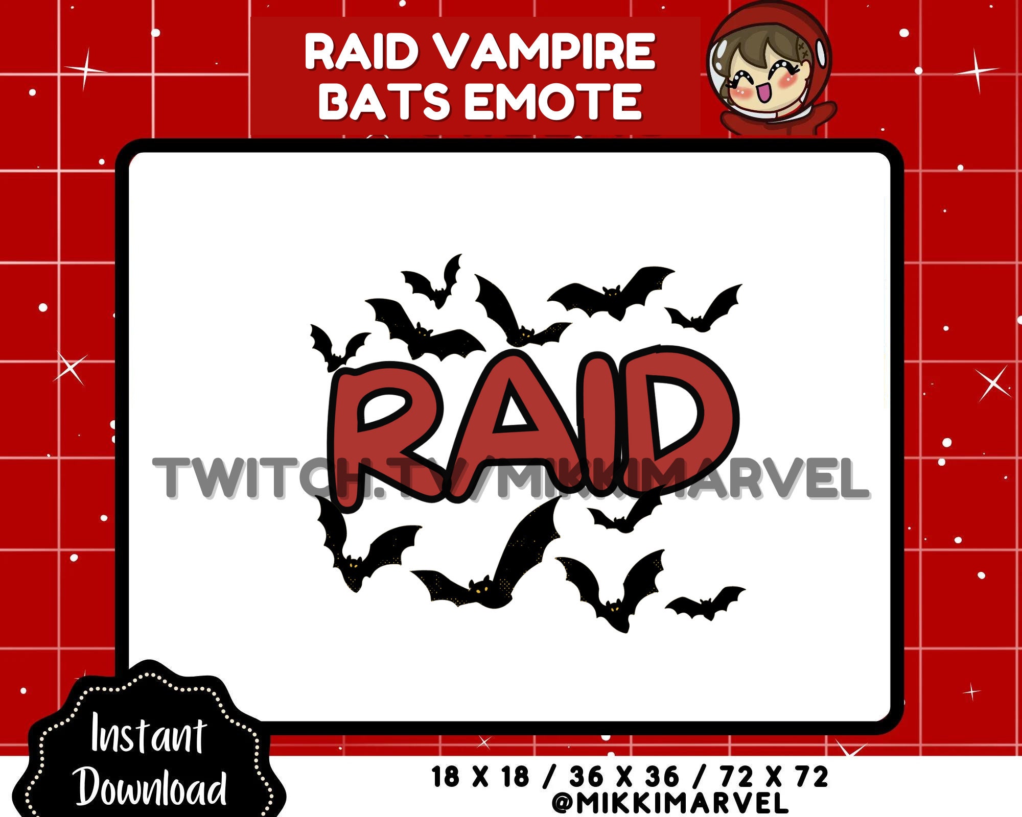 Raid Vampire Bats Emote for Halloween Twitch Streamers - Etsy
