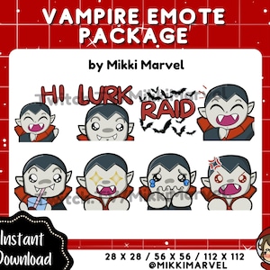 Dracula Vampire Emote Package for Halloween Twitch Streamers - Etsy