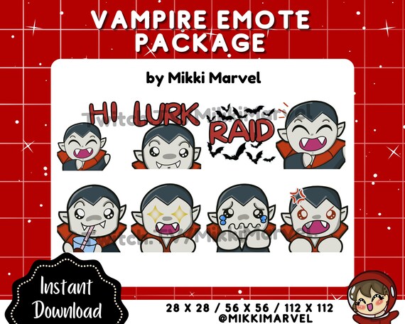 Dracula Vampire Emote Package for Halloween Twitch Streamers - Etsy