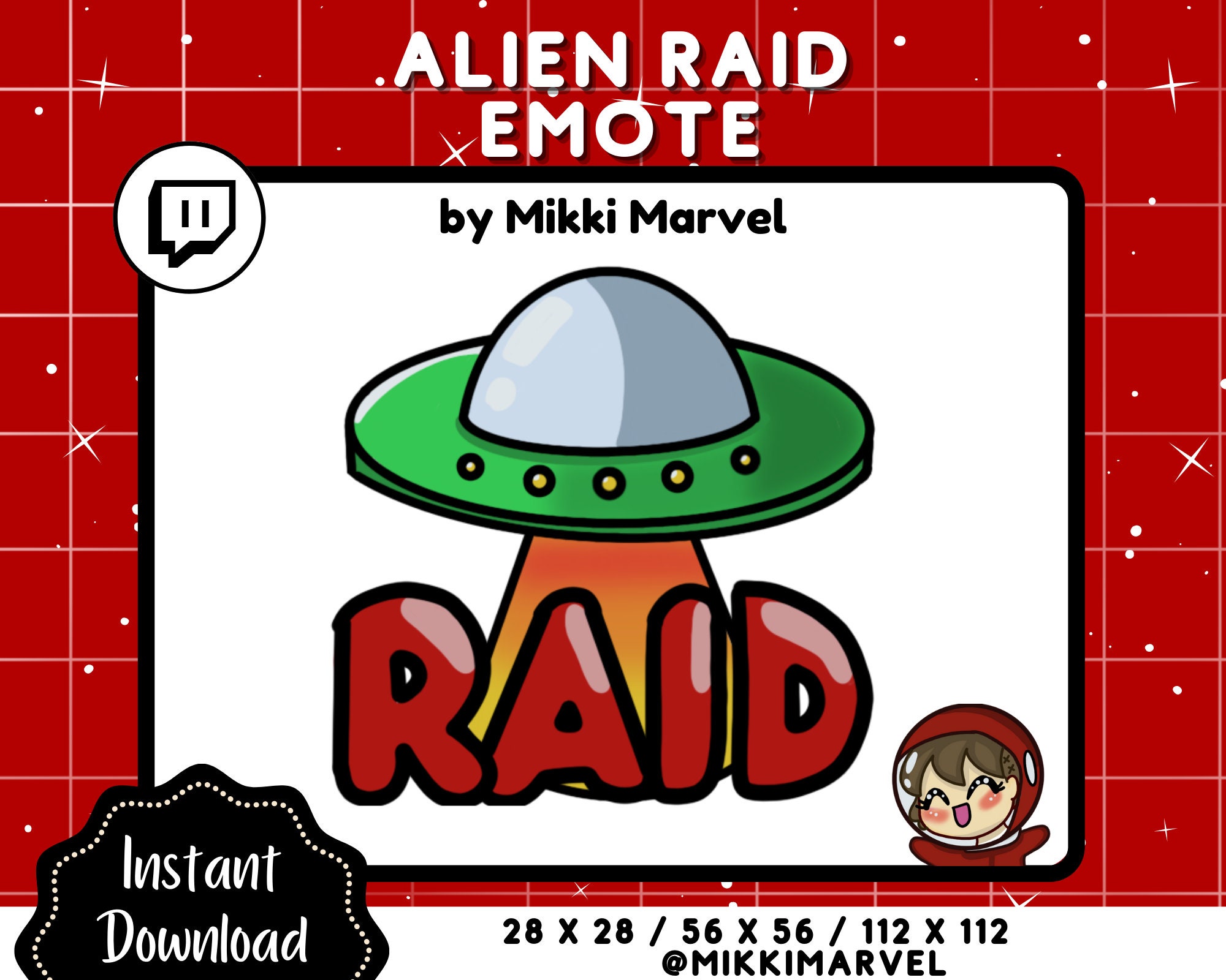 Alien Raid Emote for Streamers | Twitch, Youtube, Discord - Etsy